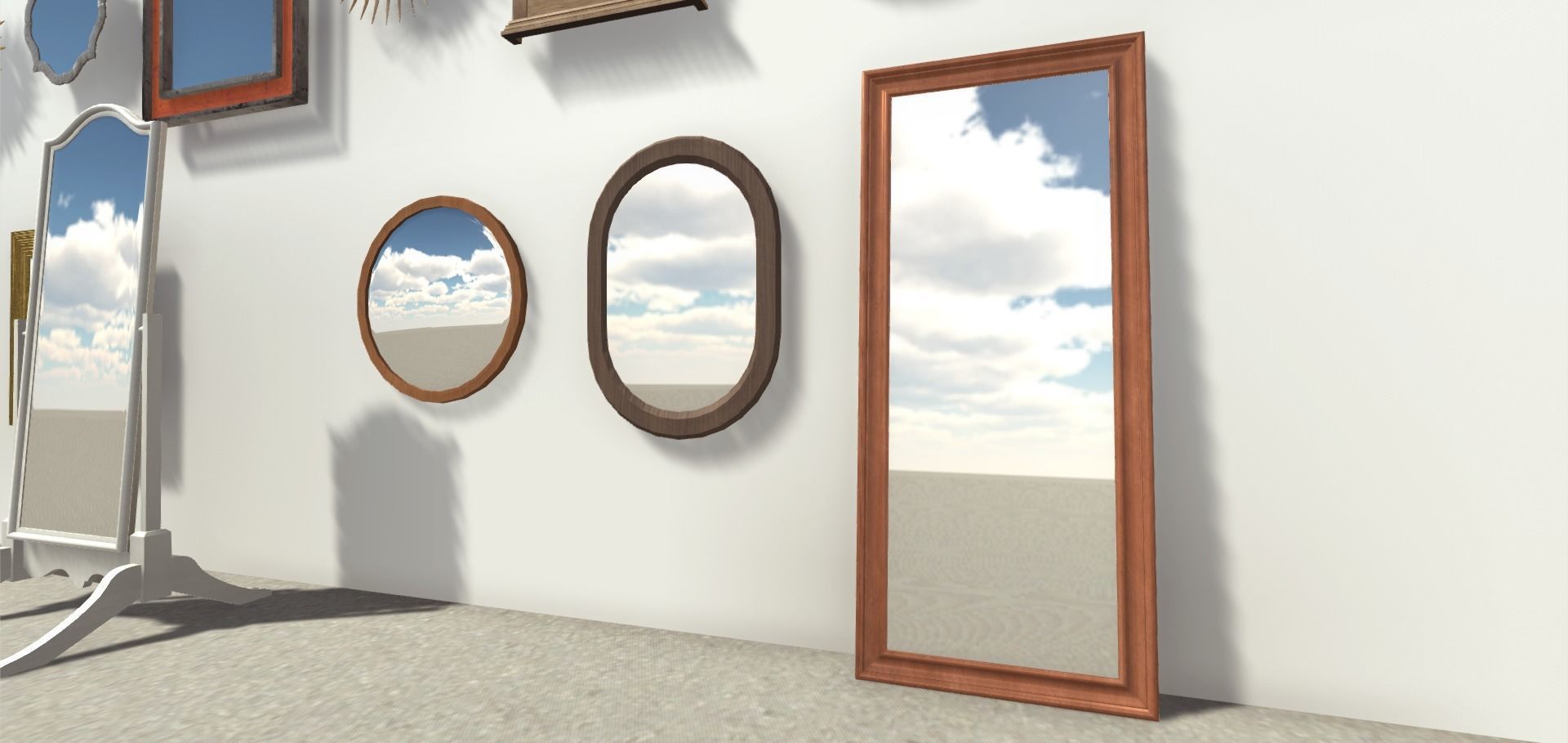 3D model Mirrors Collection for unity game VR / AR / low-poly | CGTrader