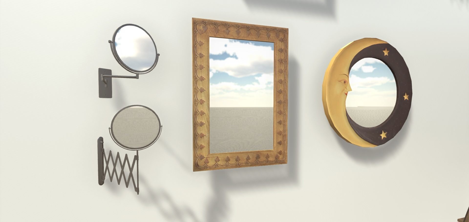 3D model Mirrors Collection for unity game VR / AR / low-poly | CGTrader