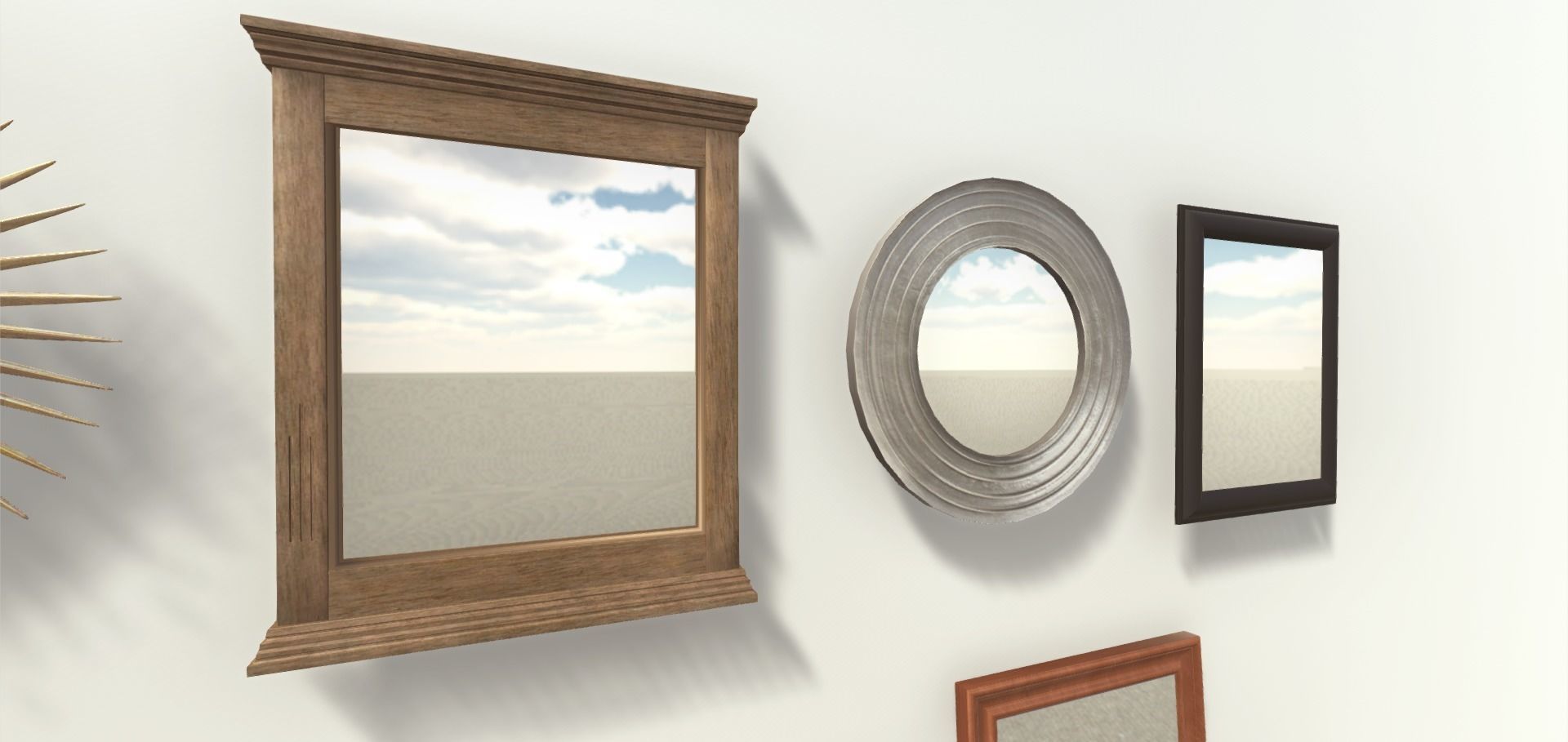 3D model Mirrors Collection for unity game VR / AR / low-poly | CGTrader