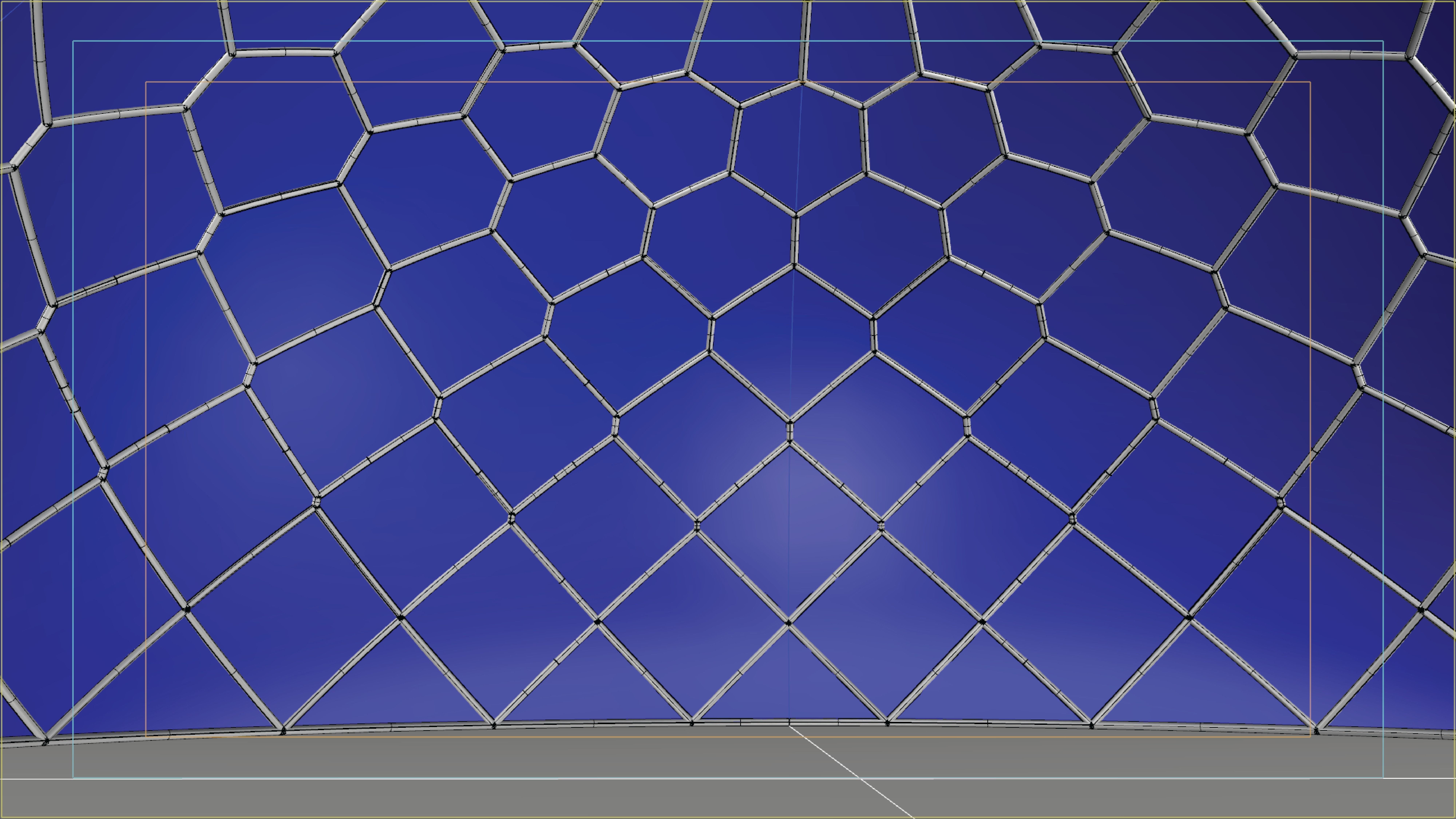 Dome hexagonal grid triangles to hexagon pattern structure 3D model | CGTrader