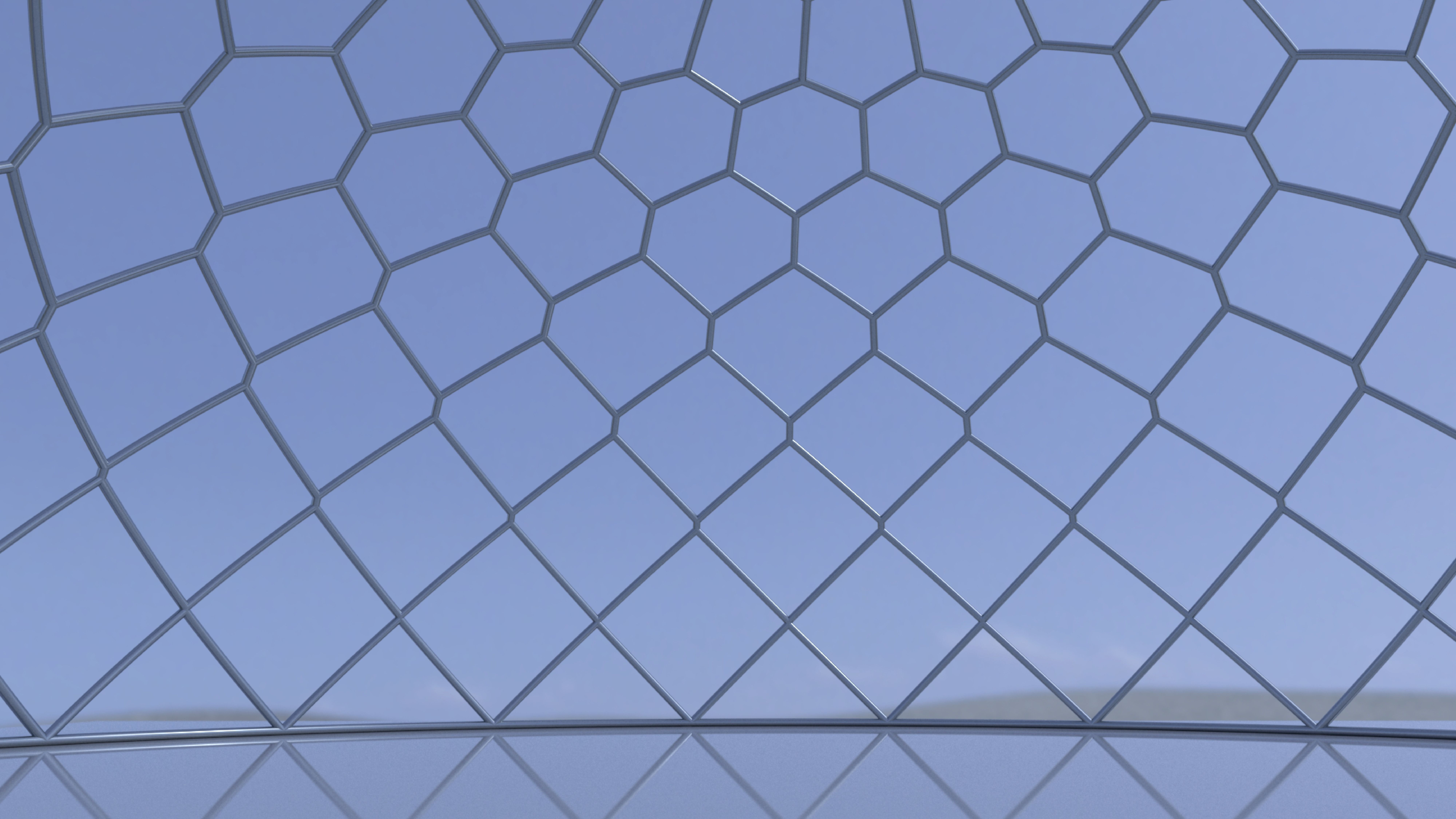 Dome hexagonal grid triangles to hexagon pattern structure 3D model | CGTrader