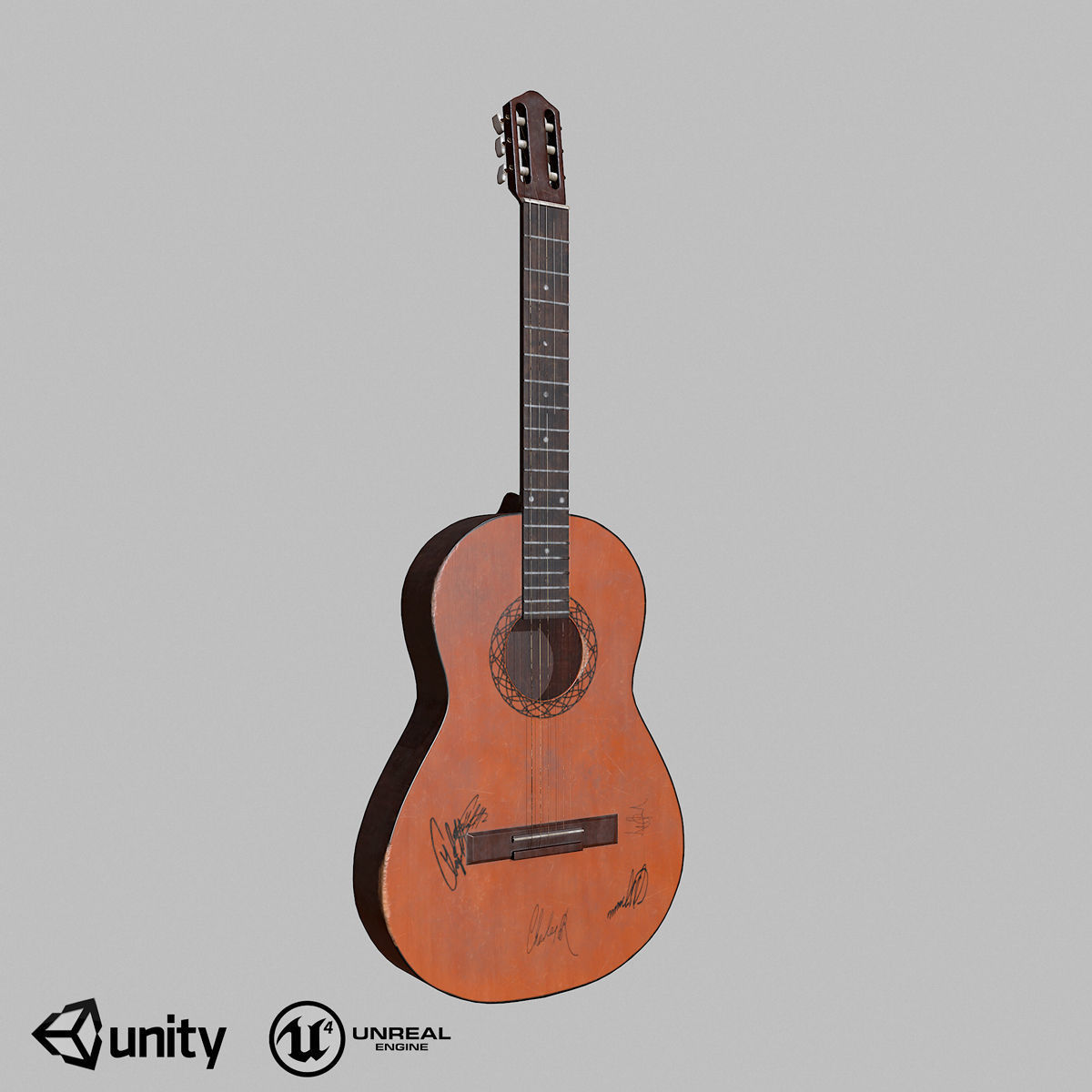 3D model Guitar low-poly acoustic VR / AR / low-poly | CGTrader