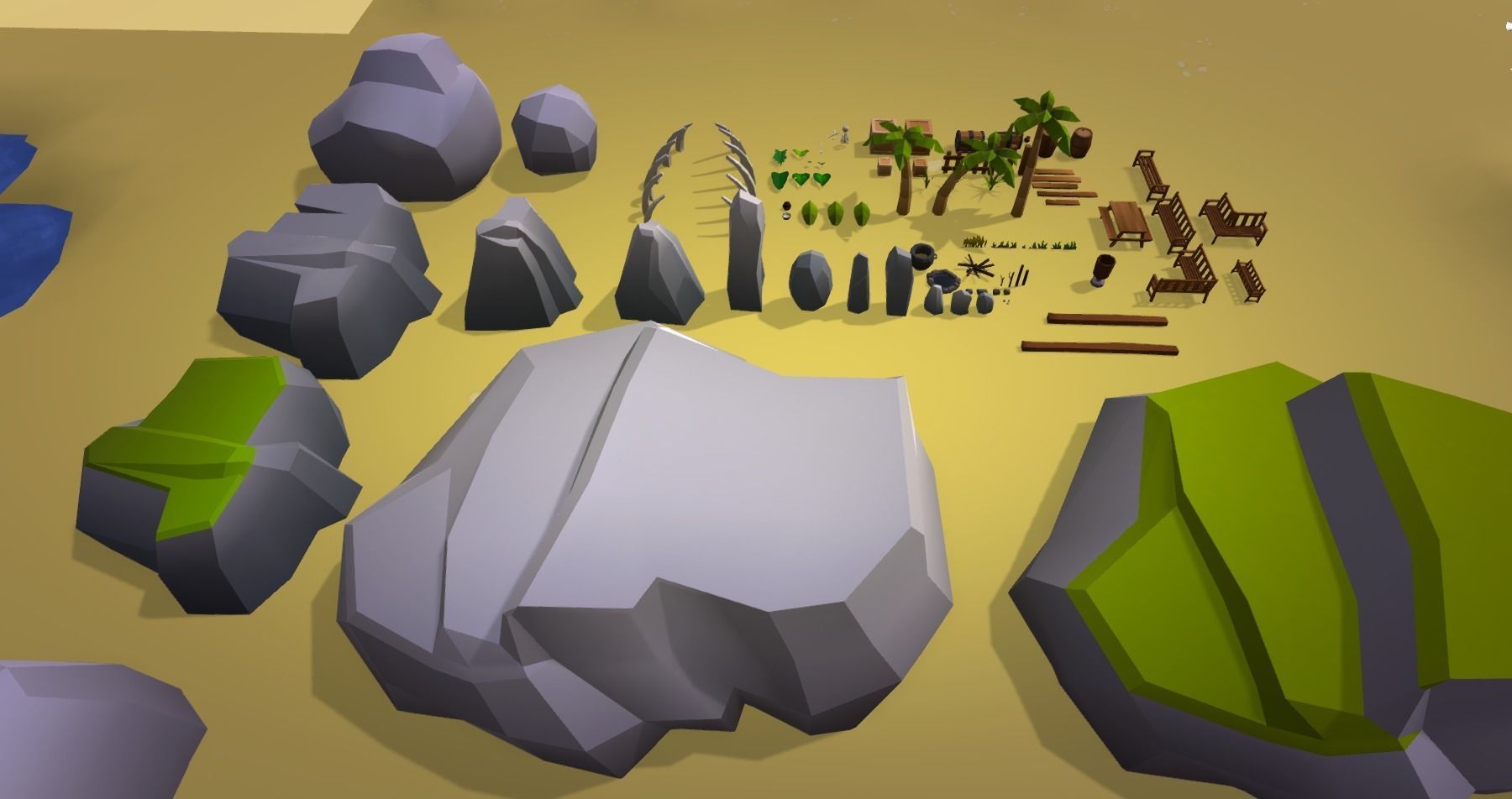 Low Poly Beach Pack free VR / AR / low-poly 3D model | CGTrader