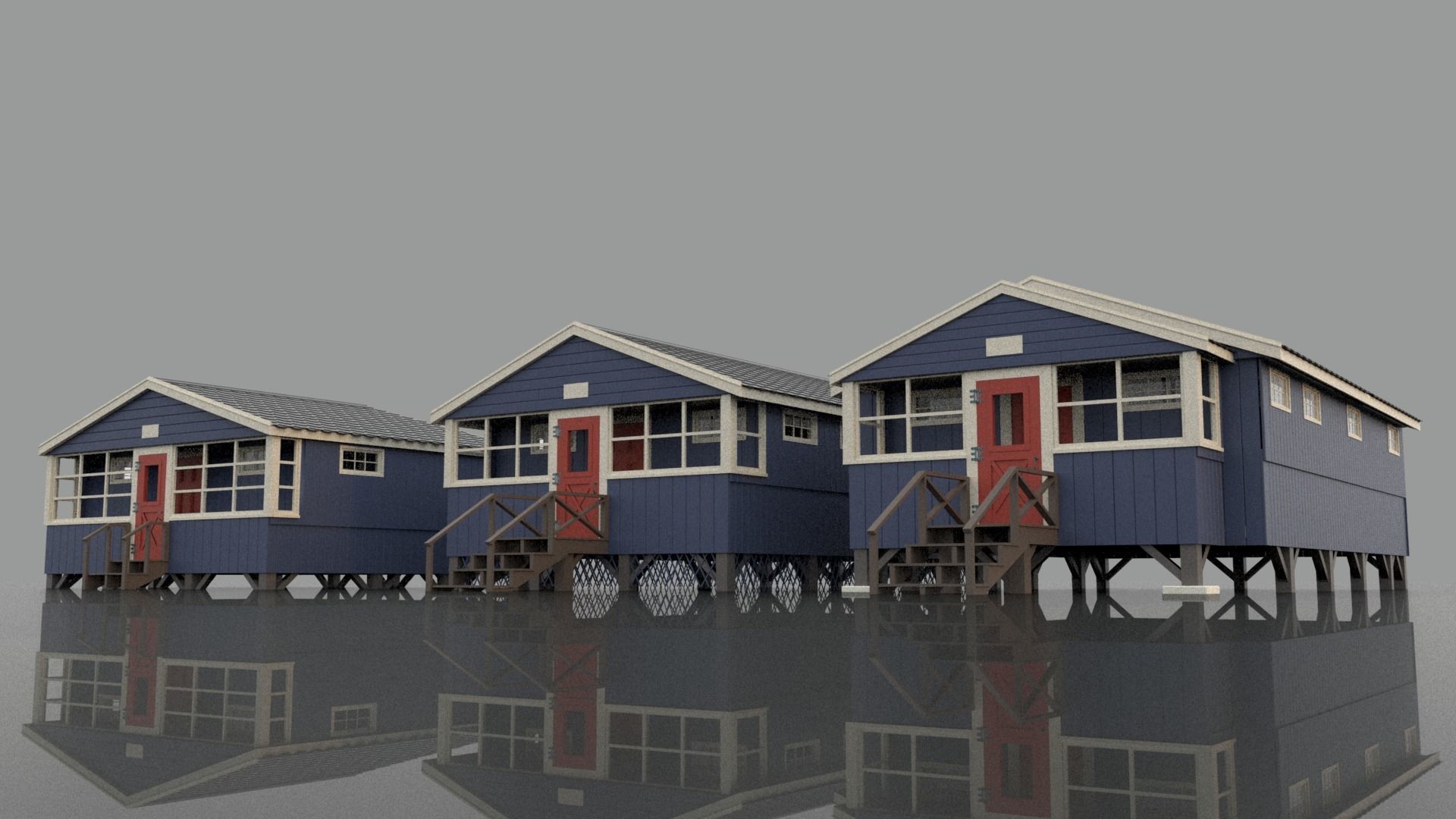 Summer Camp Bunks Sea side cabin 3D model | CGTrader