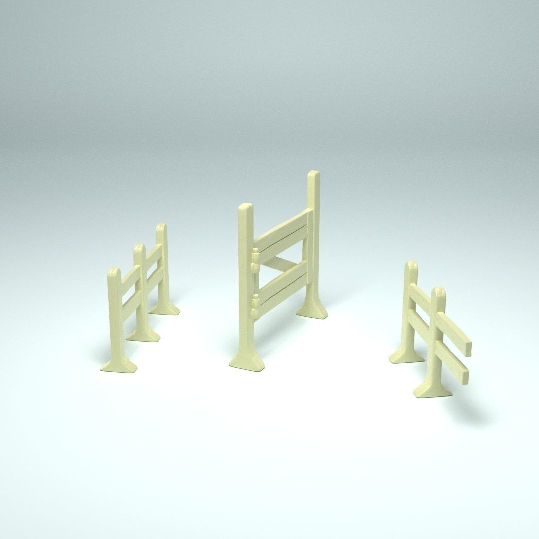 Game Props - Modular fences and gate 3D model 3D printable | CGTrader