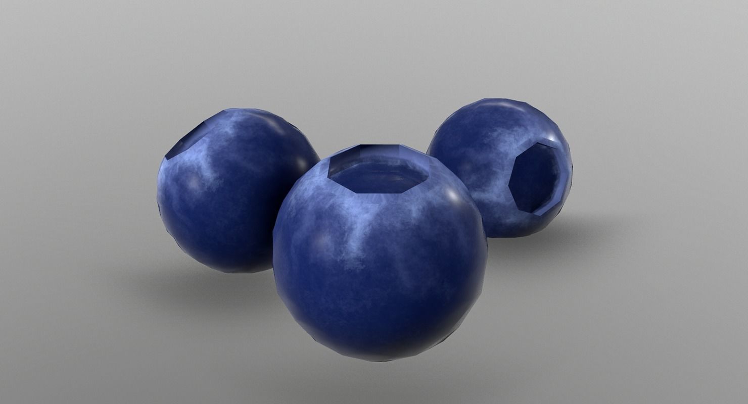 3D model Blueberry three spheres VR / AR / low-poly | CGTrader