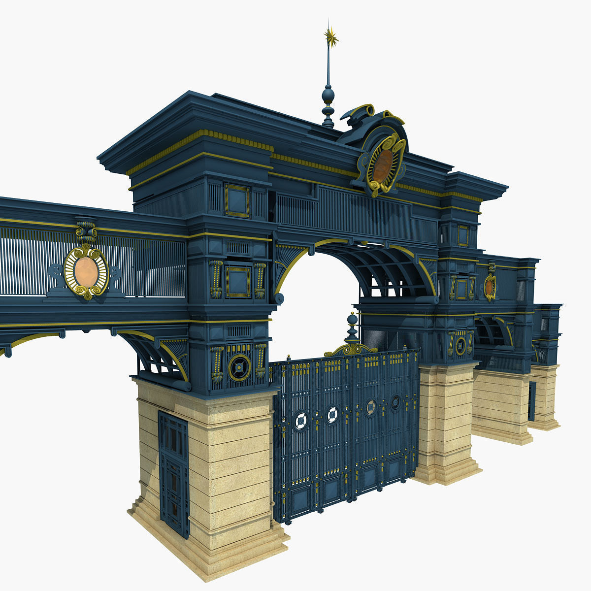 Iron Art Classical Gate 3D model | CGTrader