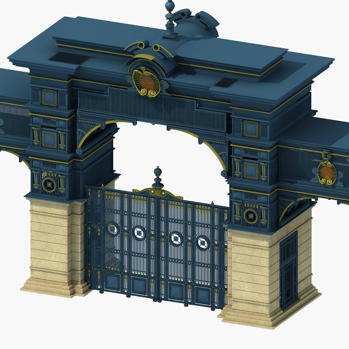Iron Art Classical Gate 3D model | CGTrader