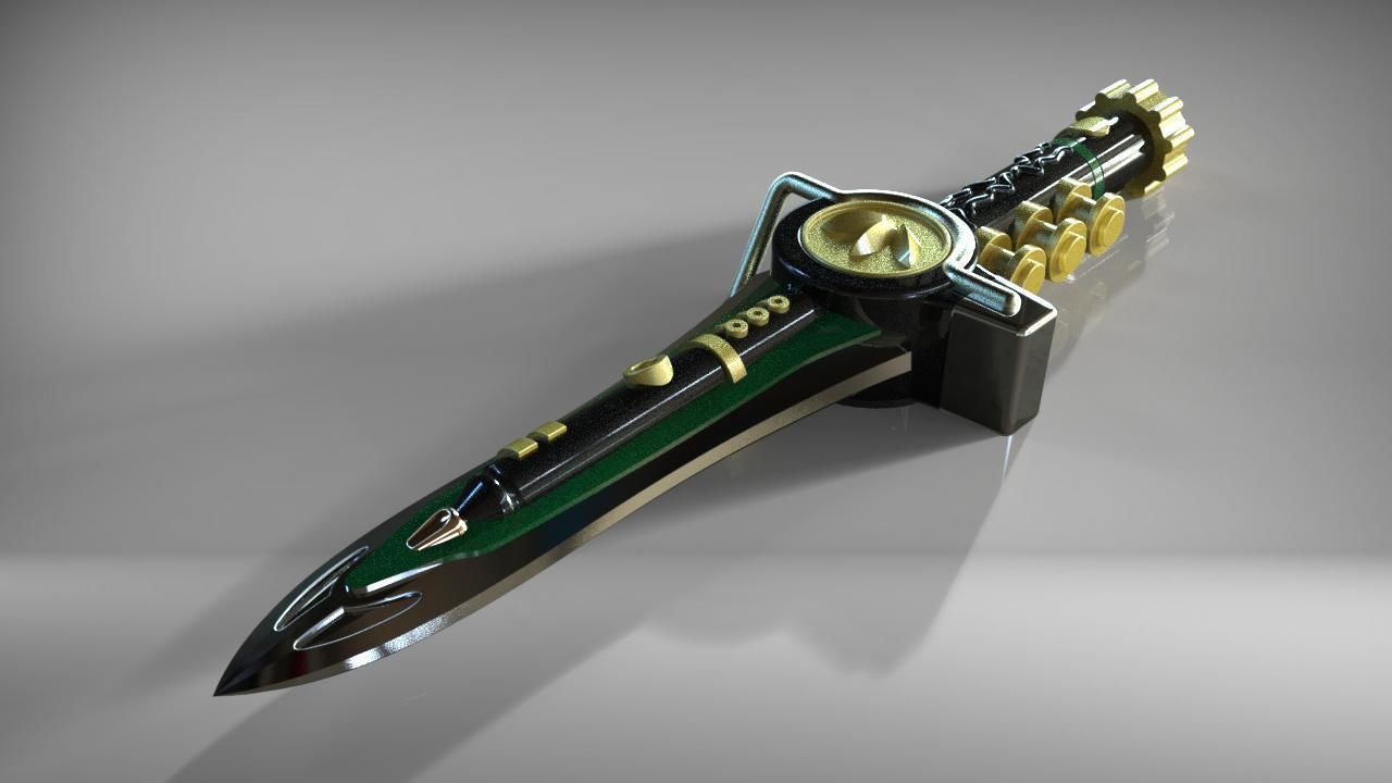 Green Ranger dragon dagger from Mighty Morphin Power Rangers 3D model ...