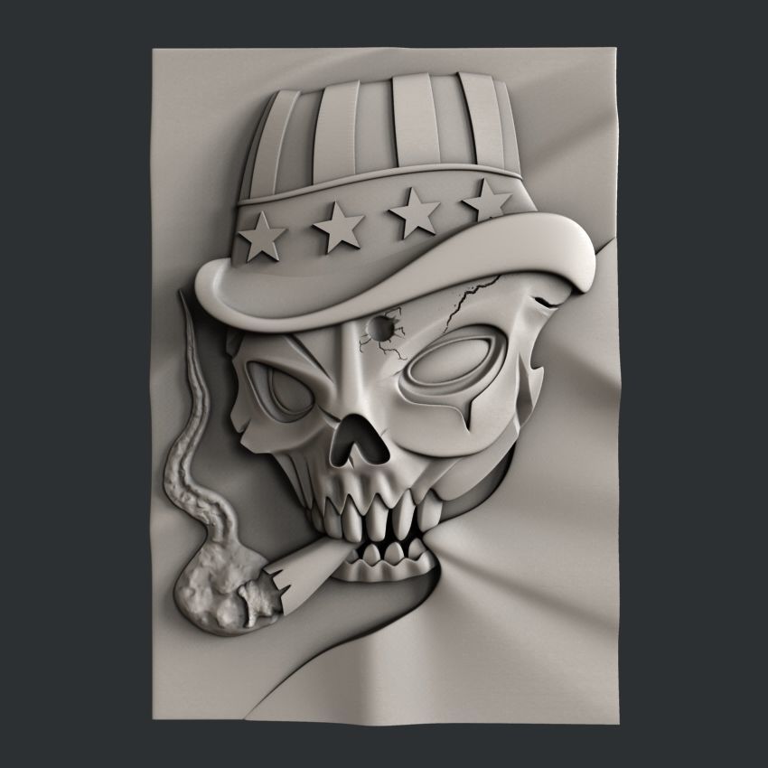 3d STL models for CNC skull USA 3D model | CGTrader