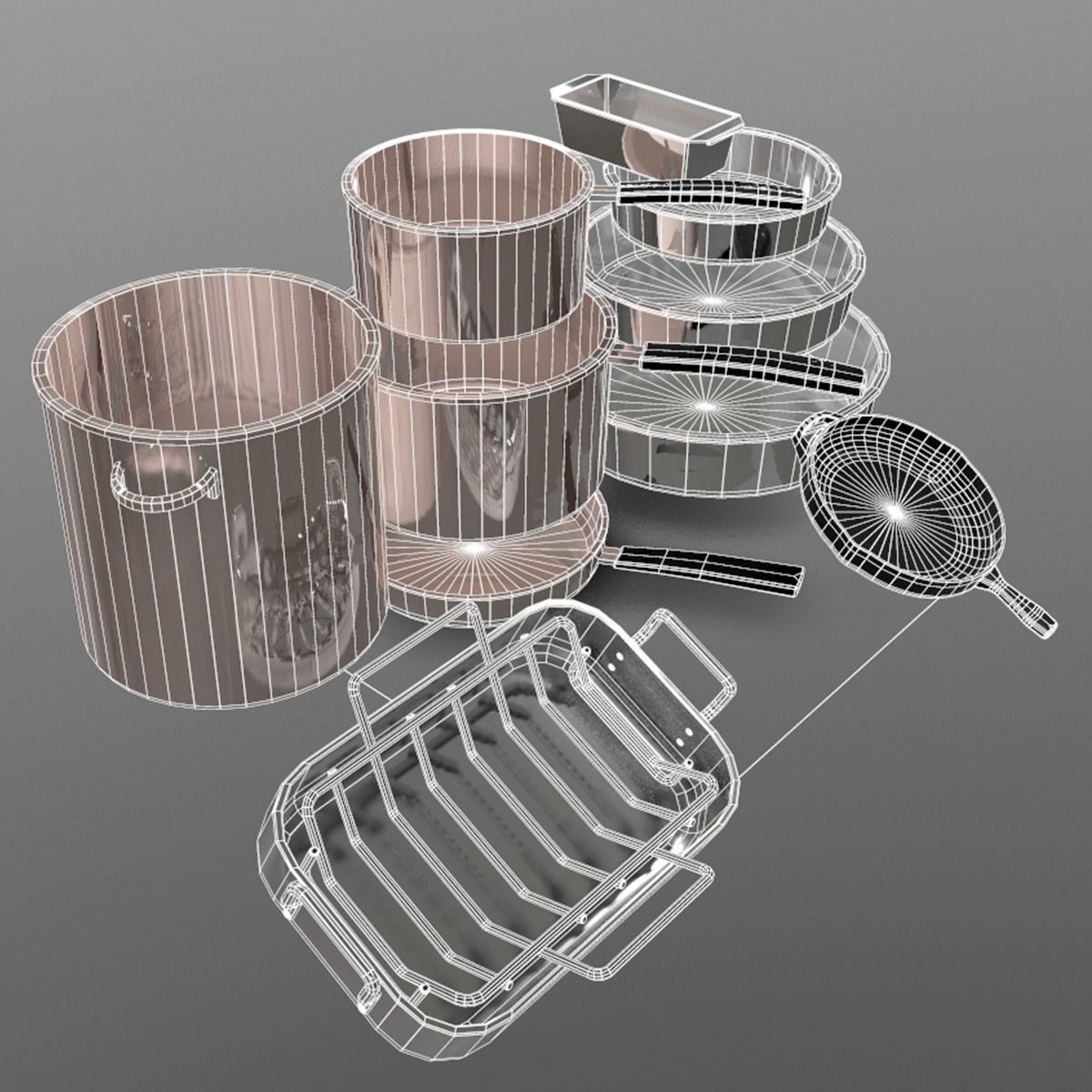 3D model Pots and Pans VR / AR / low-poly | CGTrader