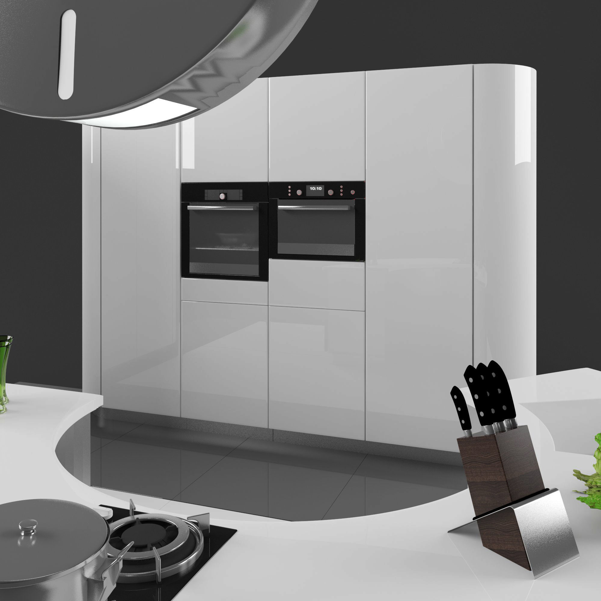 Round modern kitchen 3D model | CGTrader