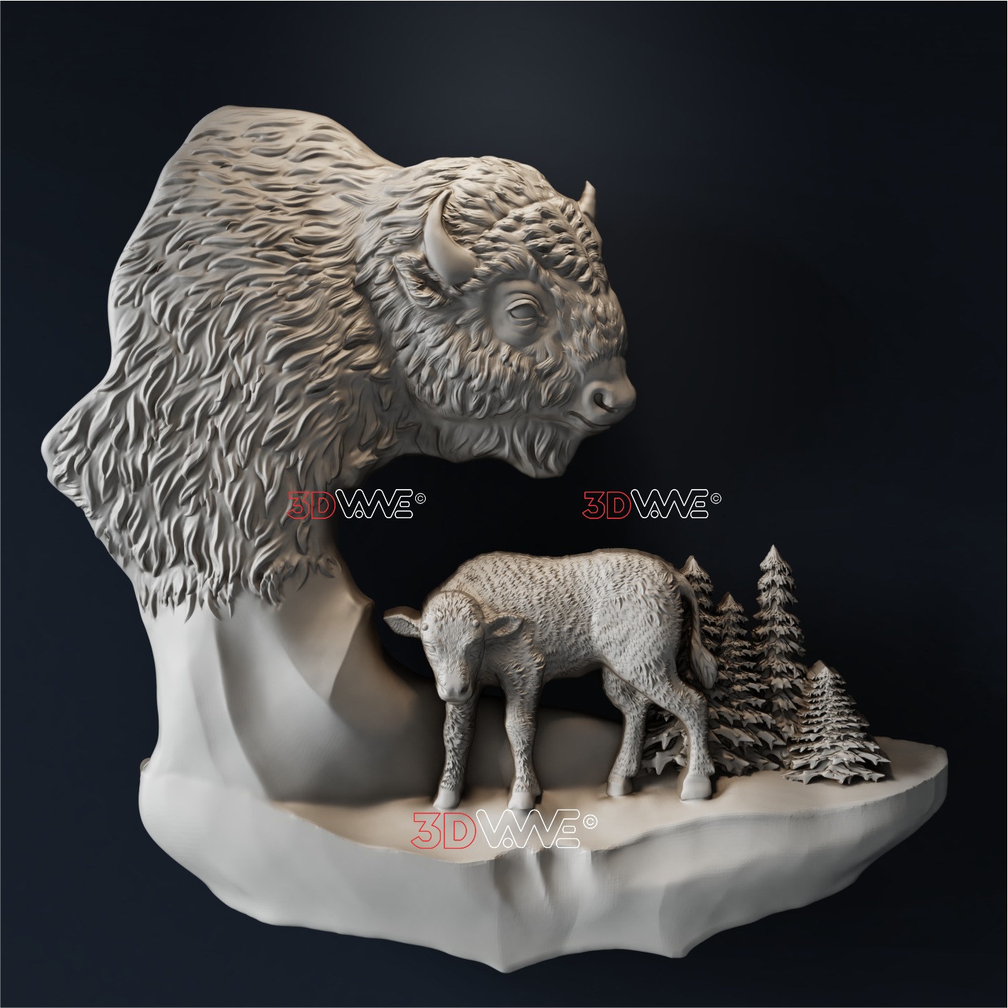 Bison 3d stl model for cnc 3D model 3D printable | CGTrader