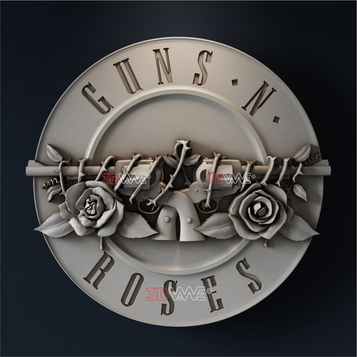 Guns and roses 3d stl model for cnc 3D model 3D printable | CGTrader