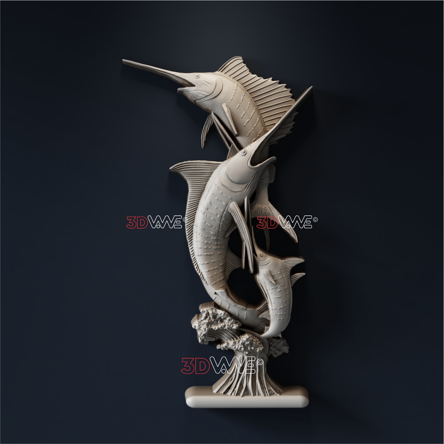 Blue Marlin 3d stl model for cnc 3D model 3D printable | CGTrader