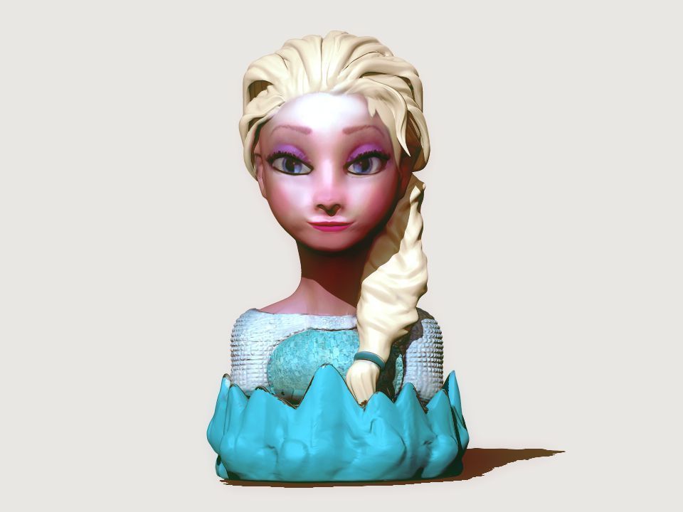 Frozen Elsa Bust 3D model 3D printable | CGTrader