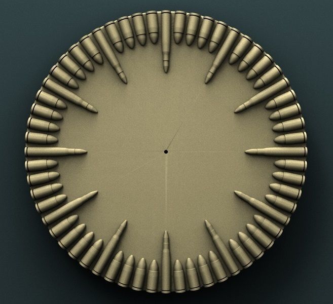 Bullets wall clock 3d stl model for cnc 3D model 3D printable | CGTrader