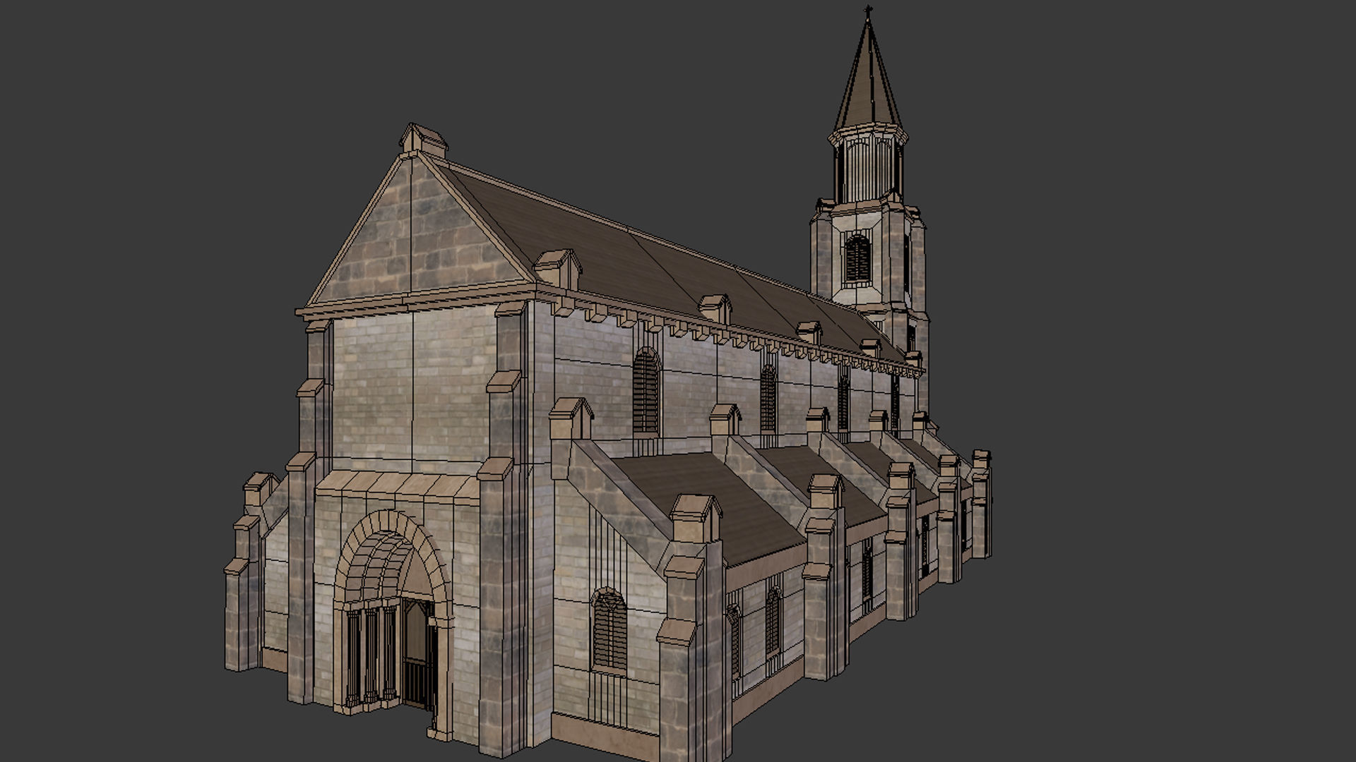 3D model European Church - Low Poly VR / AR / low-poly | CGTrader