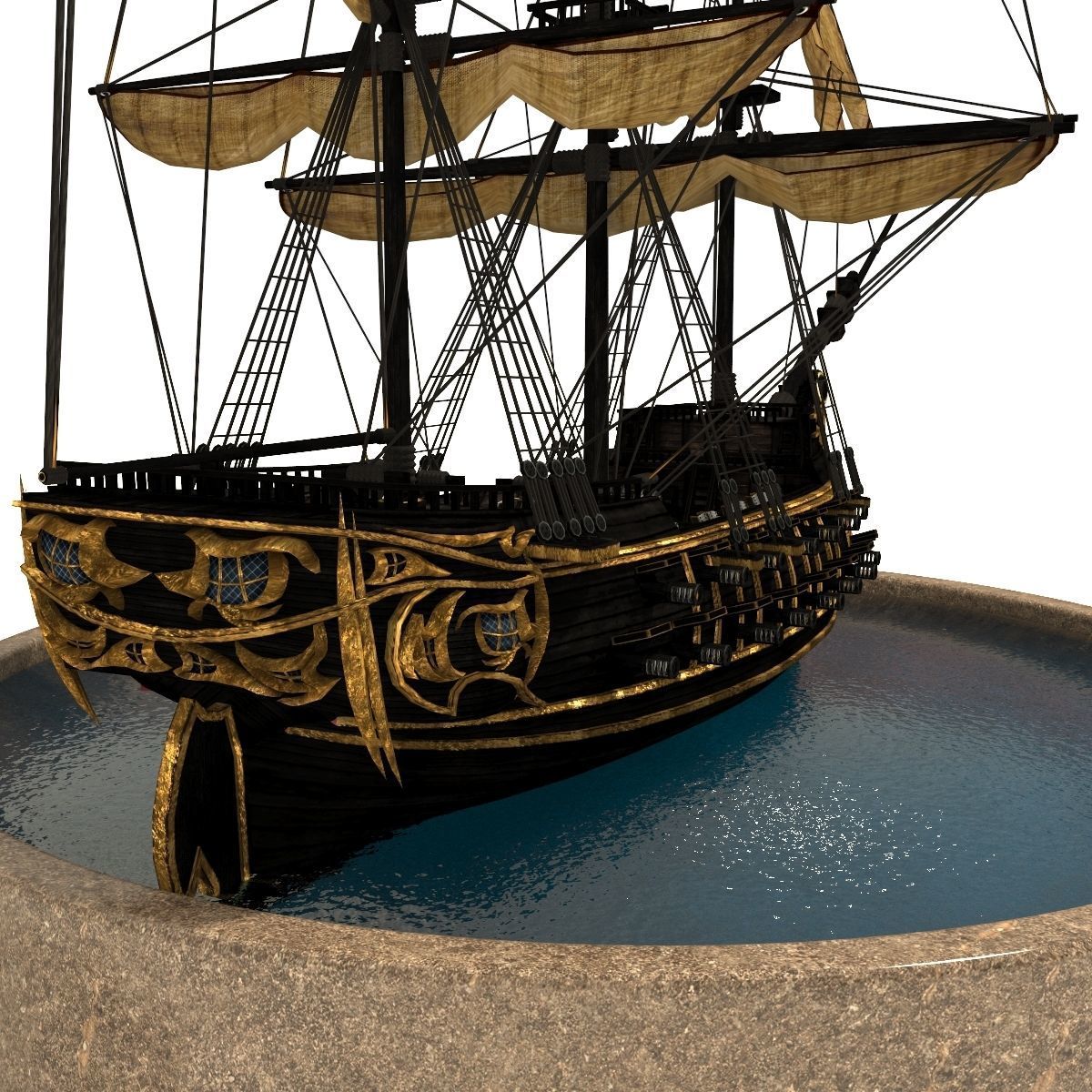 3D model Pirate Ship VR / AR / low-poly | CGTrader