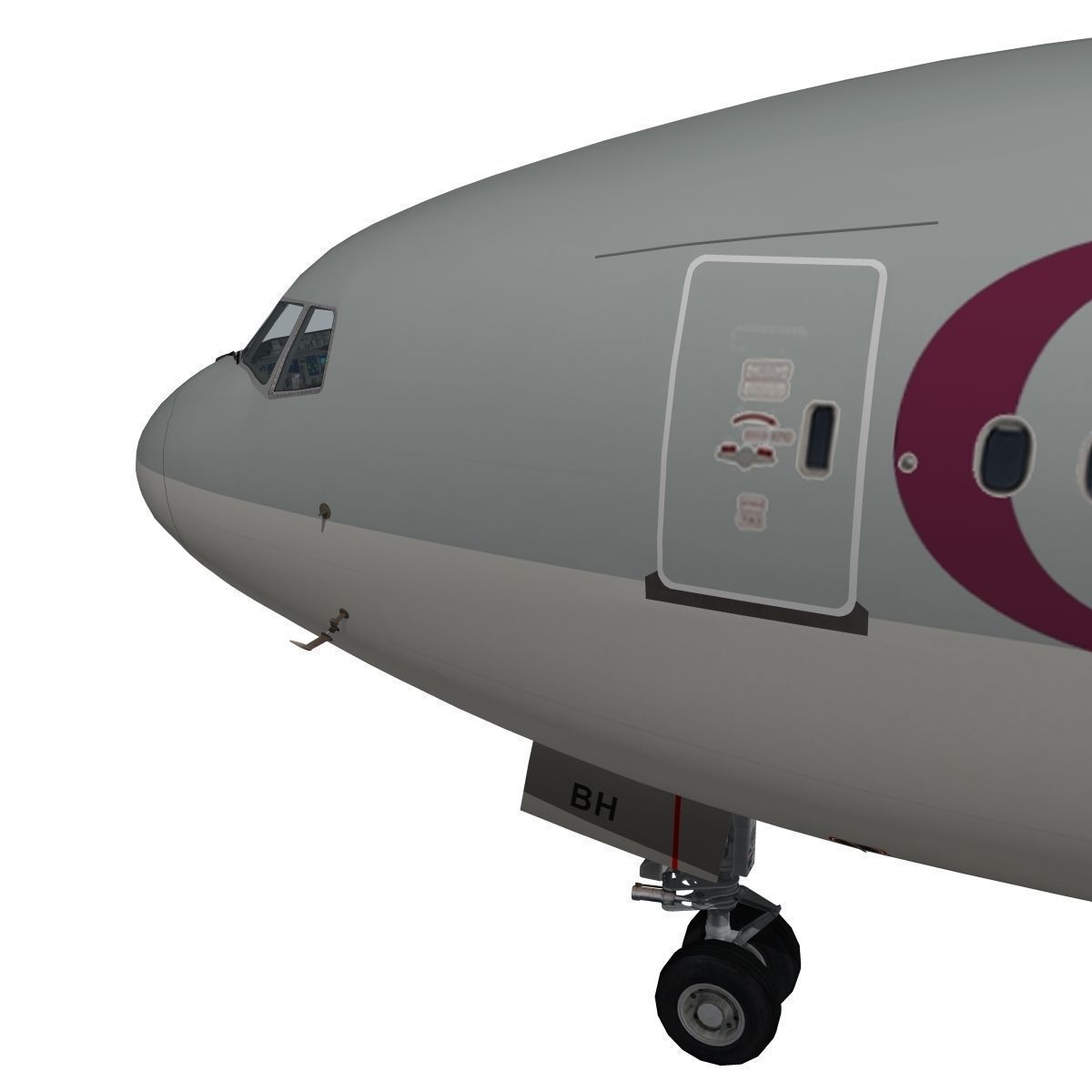 Boeing 777-300ER Qatar Airways 3D model animated rigged | CGTrader
