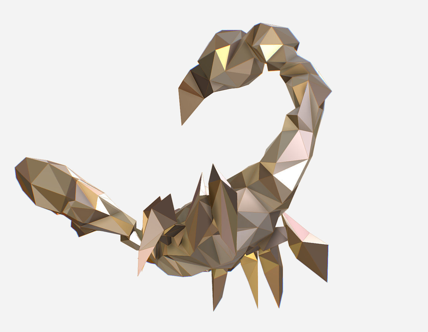 3D model Animated Low Poly Art White Scorpion 3d model VR / AR / low ...