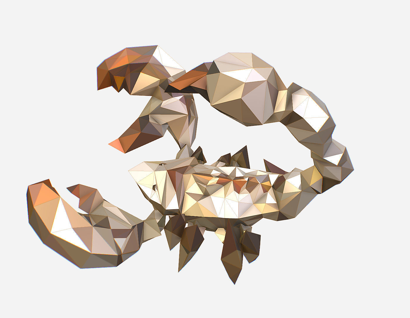 3D model Animated Low Poly Art White Scorpion 3d model VR / AR / low ...