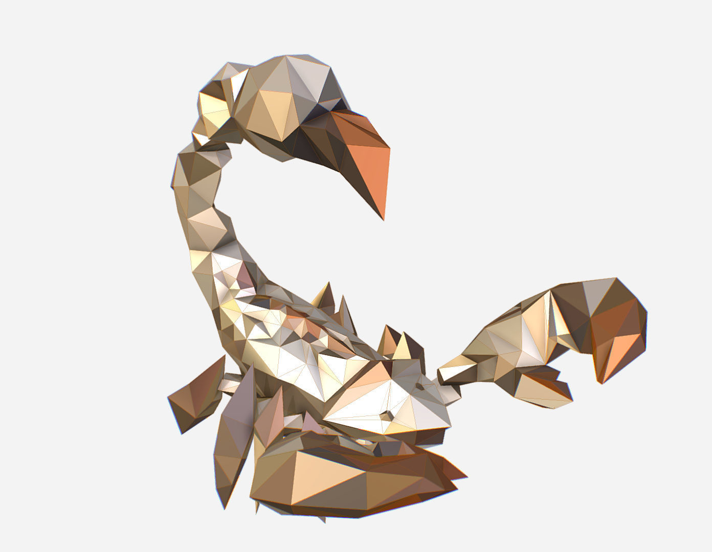 3D model Animated Low Poly Art White Scorpion 3d model VR / AR / low ...