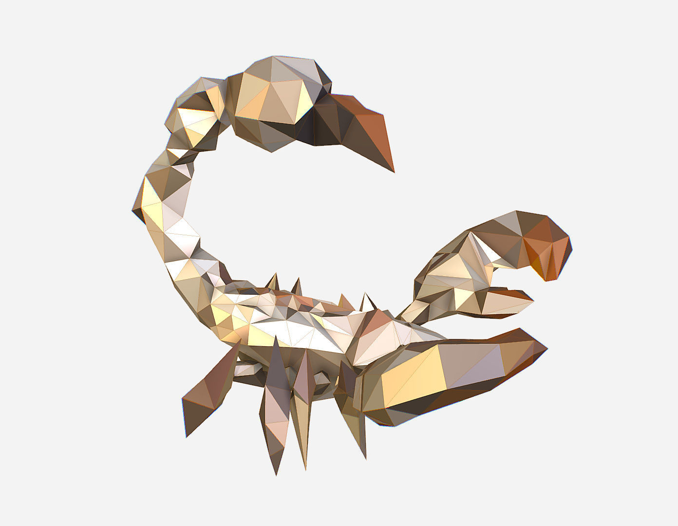 3D model Animated Low Poly Art White Scorpion 3d model VR / AR / low ...