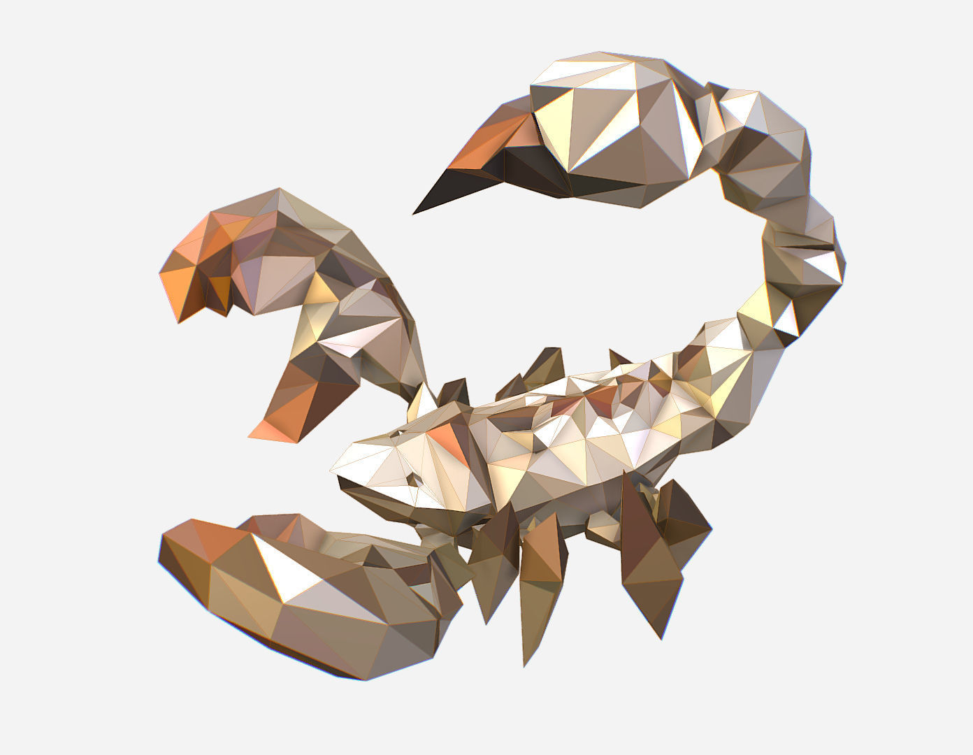 3D model Animated Low Poly Art White Scorpion 3d model VR / AR / low ...