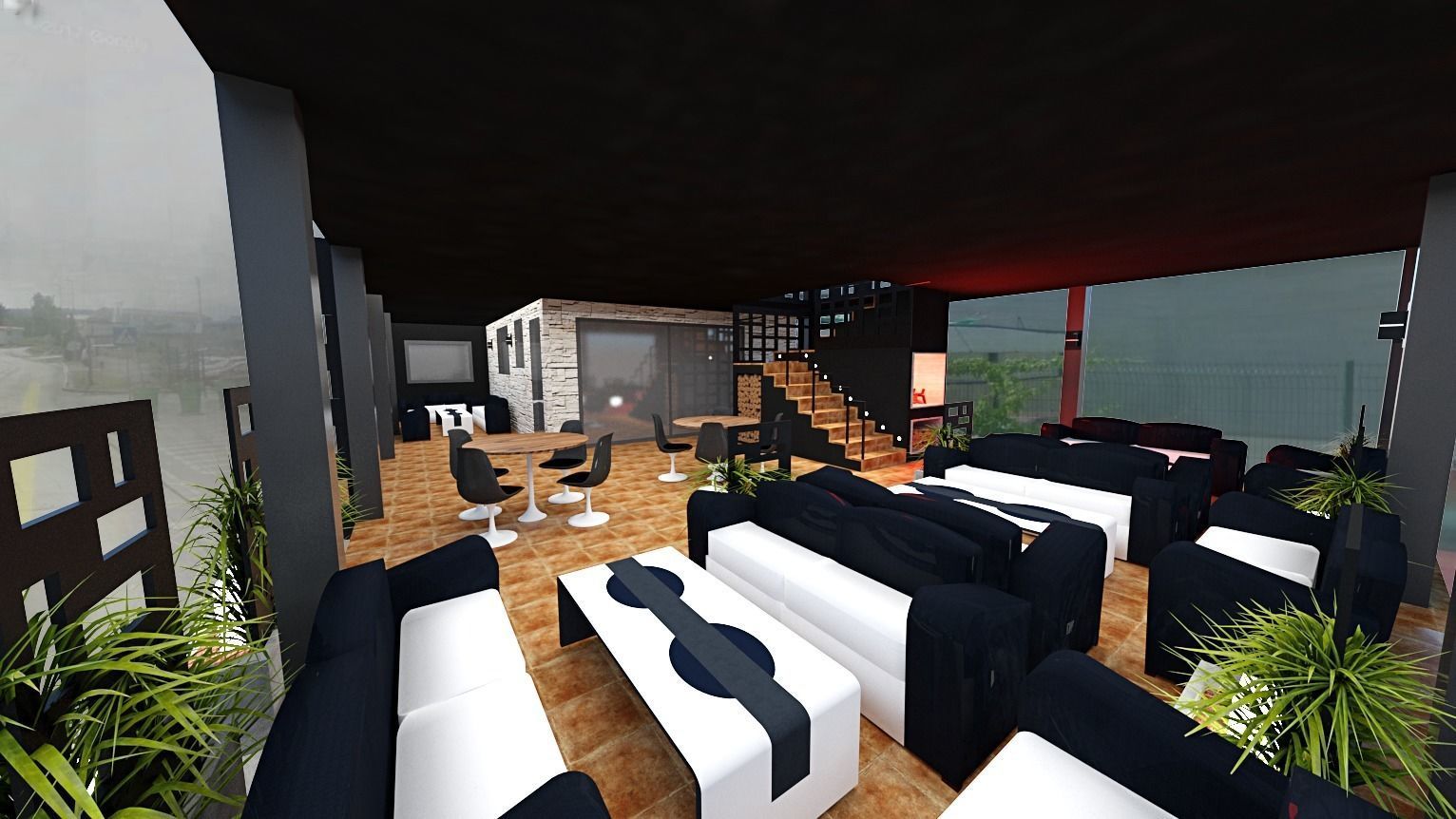 3D model roof top terrace lounge bar VR / AR / low-poly | CGTrader