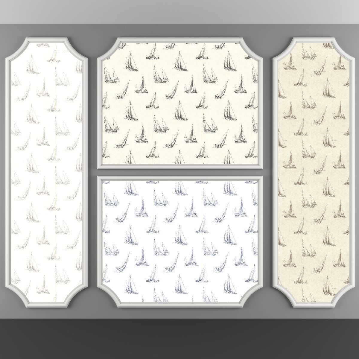 Wallpaper -45 4 Color 3D model | CGTrader