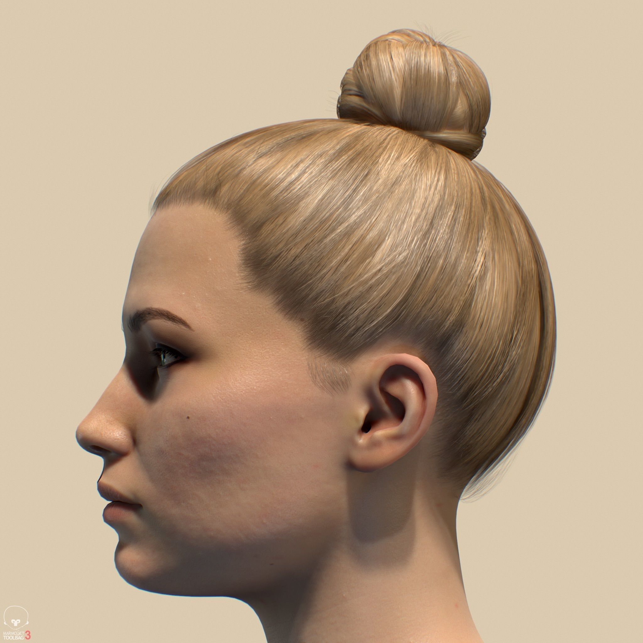 3D model Average Caucasian Female Head VR / AR / low-poly | CGTrader