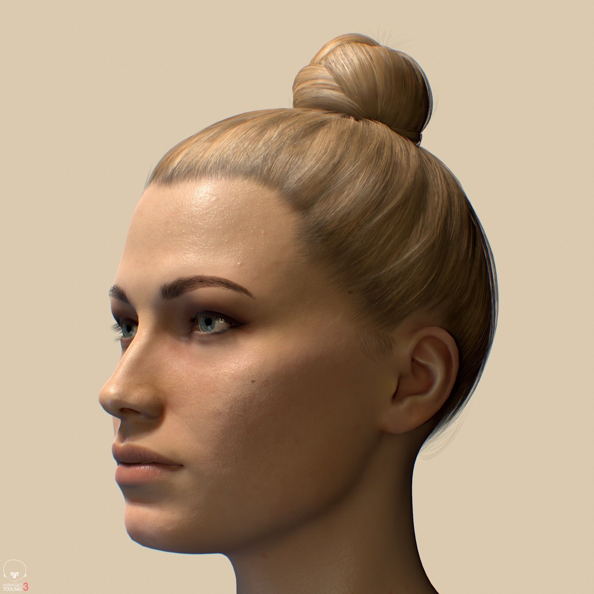 3D model Average Caucasian Female Head VR / AR / low-poly | CGTrader