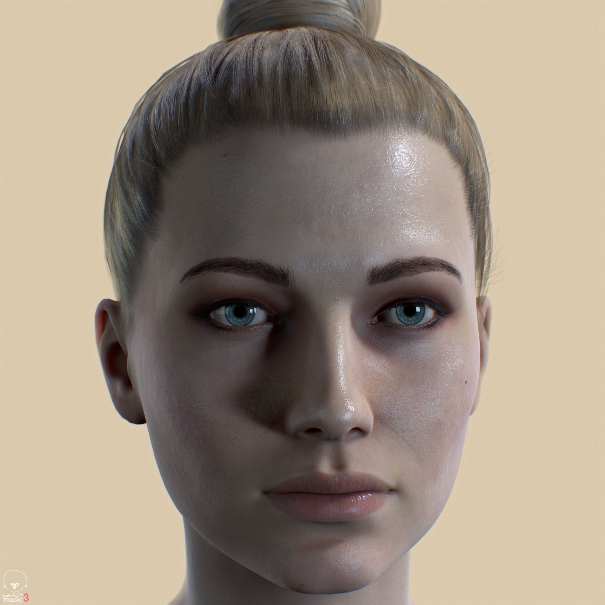 3D model Average Caucasian Female Head VR / AR / low-poly | CGTrader