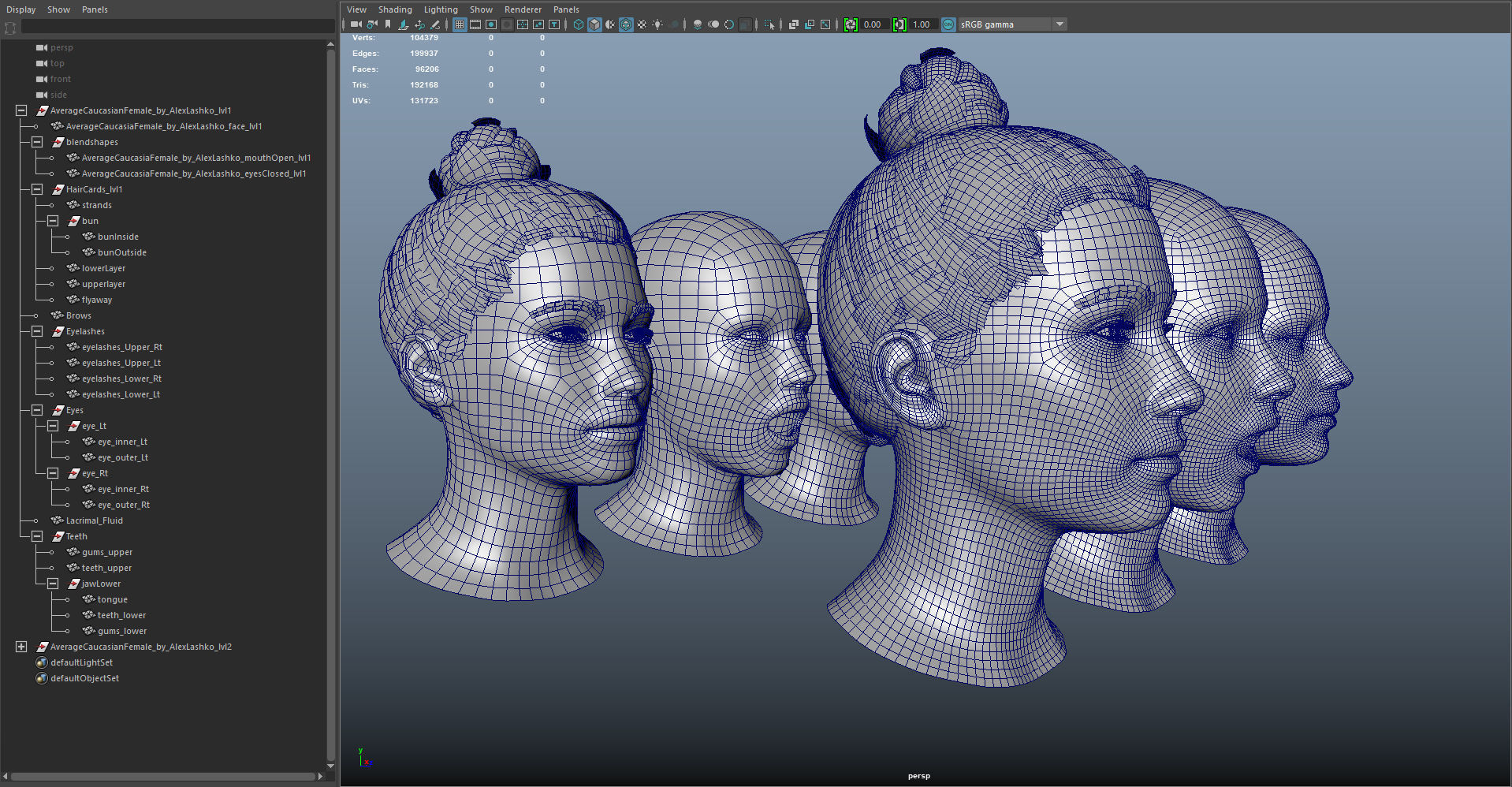 3D model Average Caucasian Female Head VR / AR / low-poly | CGTrader