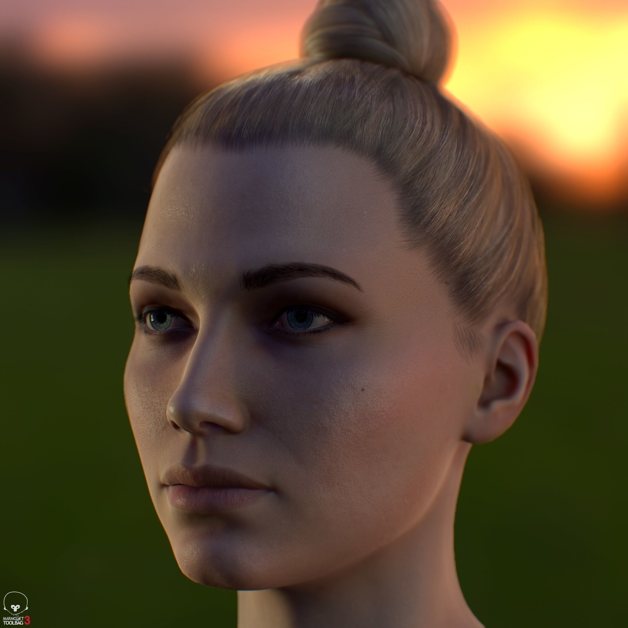 3D model Average Caucasian Female Head VR / AR / low-poly | CGTrader