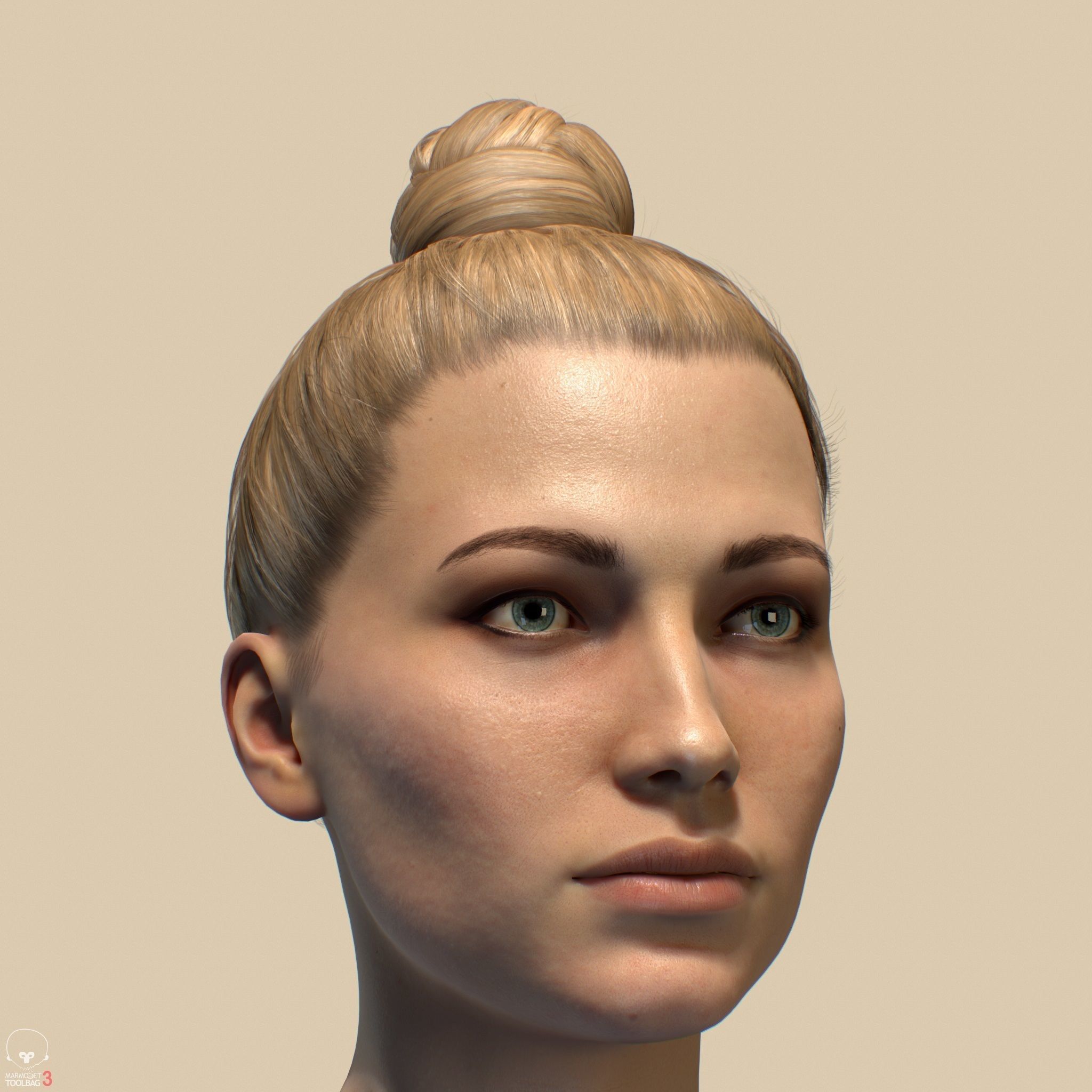 3D model Average Caucasian Female Head VR / AR / low-poly | CGTrader