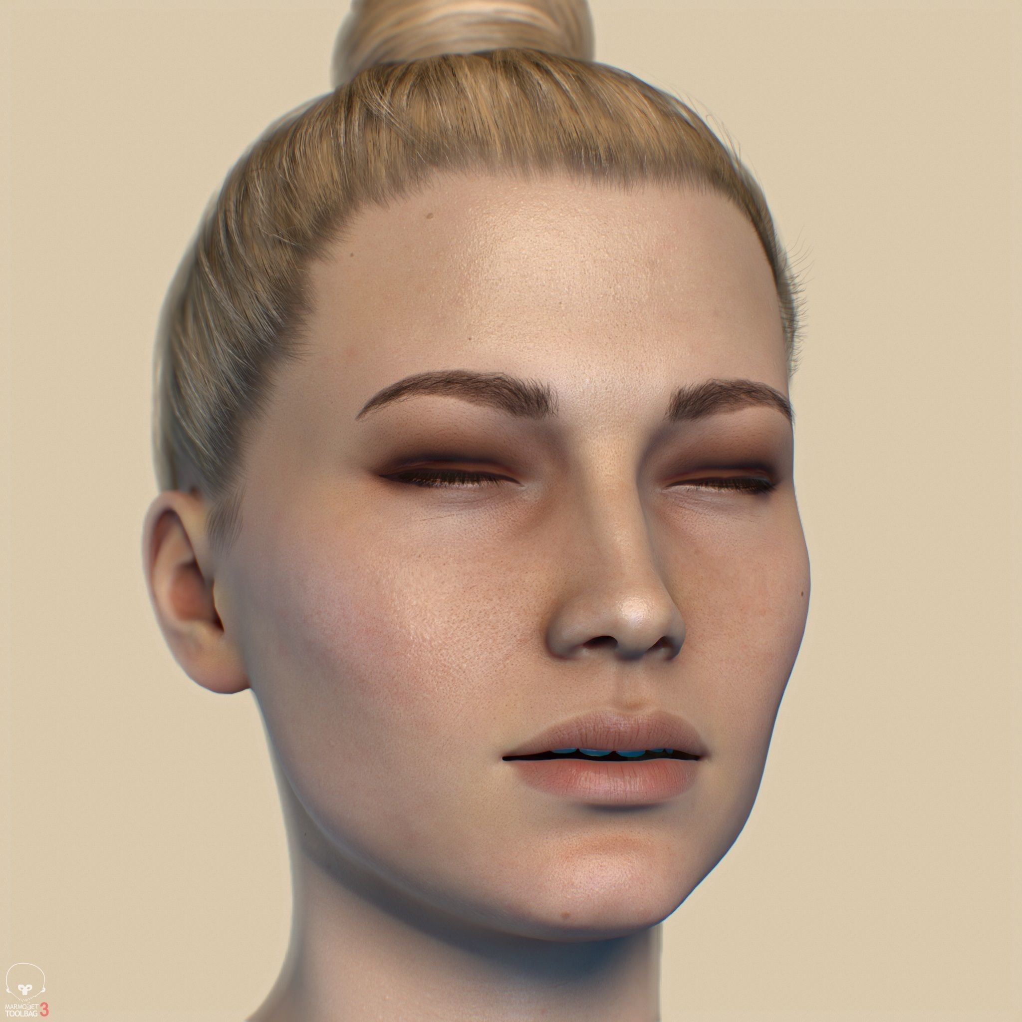 3D model Average Caucasian Female Head VR / AR / low-poly | CGTrader