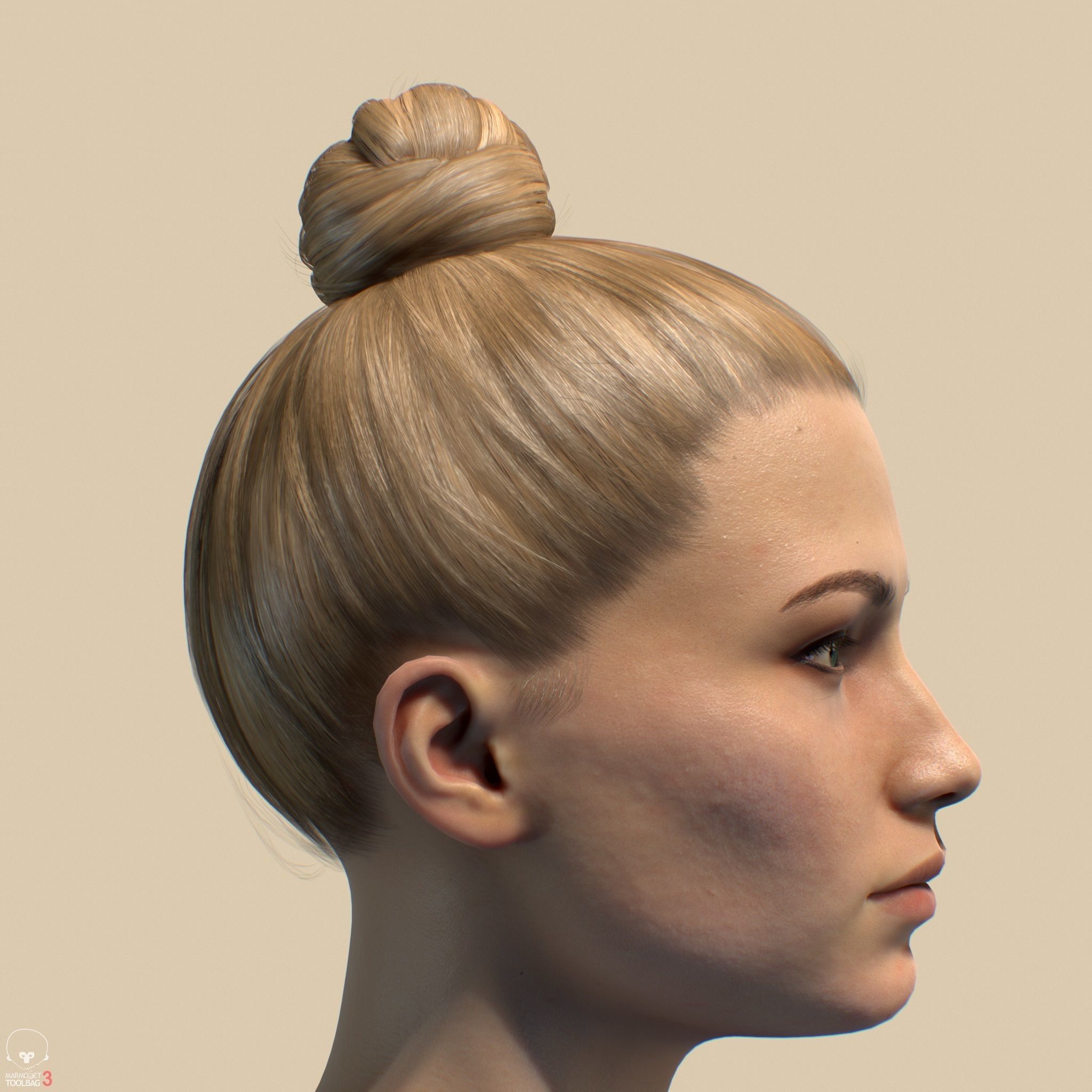 3D model Average Caucasian Female Head VR / AR / low-poly | CGTrader