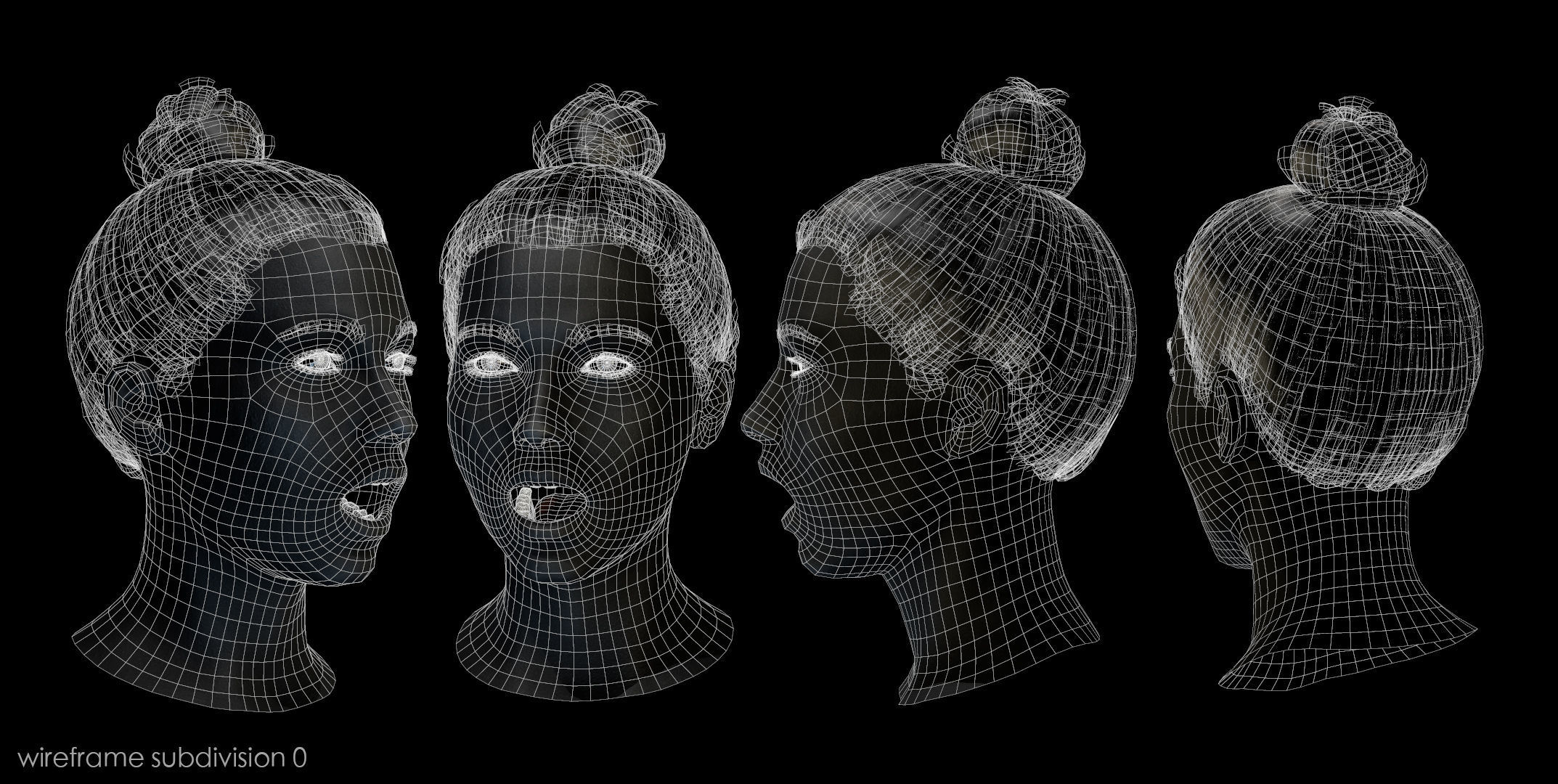 3D model Average Caucasian Female Head VR / AR / low-poly | CGTrader