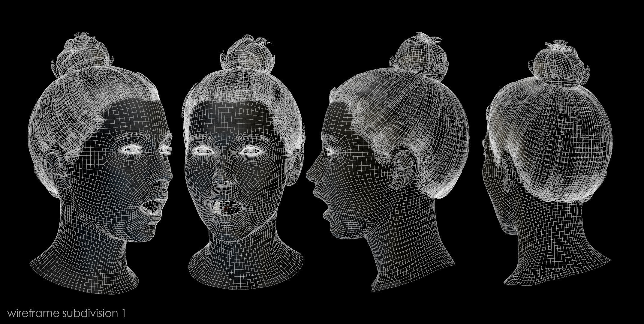 3D model Average Caucasian Female Head VR / AR / low-poly | CGTrader