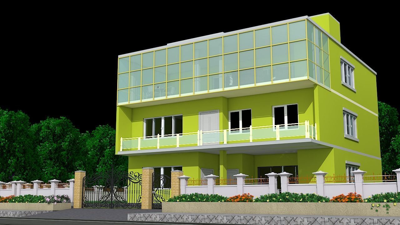 TWO STORY COMMERCIAL BUILDING MODEL 3D model 3D model | CGTrader