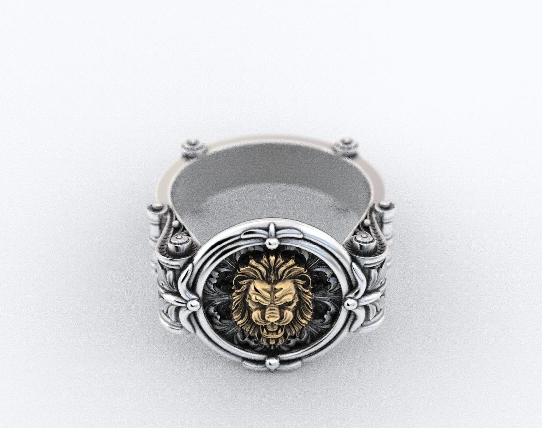 An ancient lions ring with patterns 373 3D model 3D printable | CGTrader
