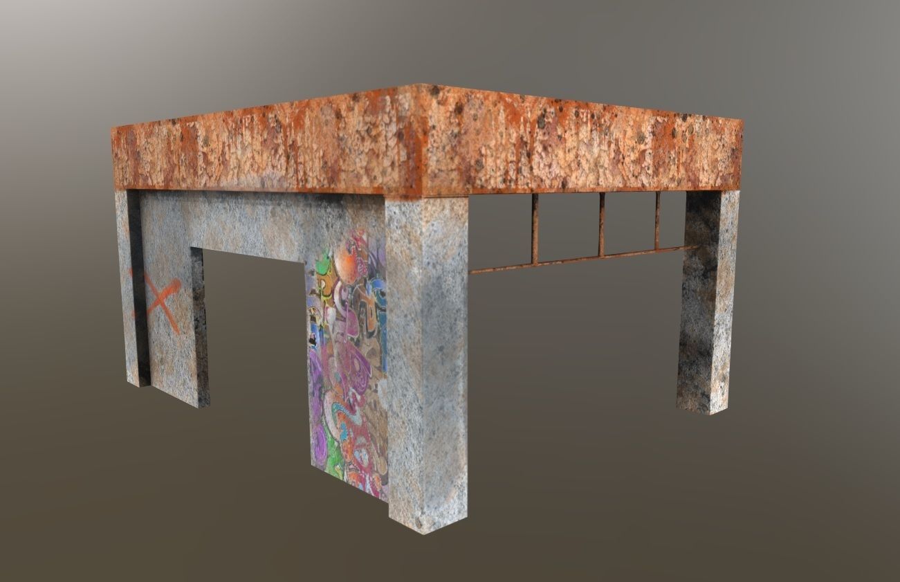 3D model Old ruined rusty building VR / AR / low-poly | CGTrader