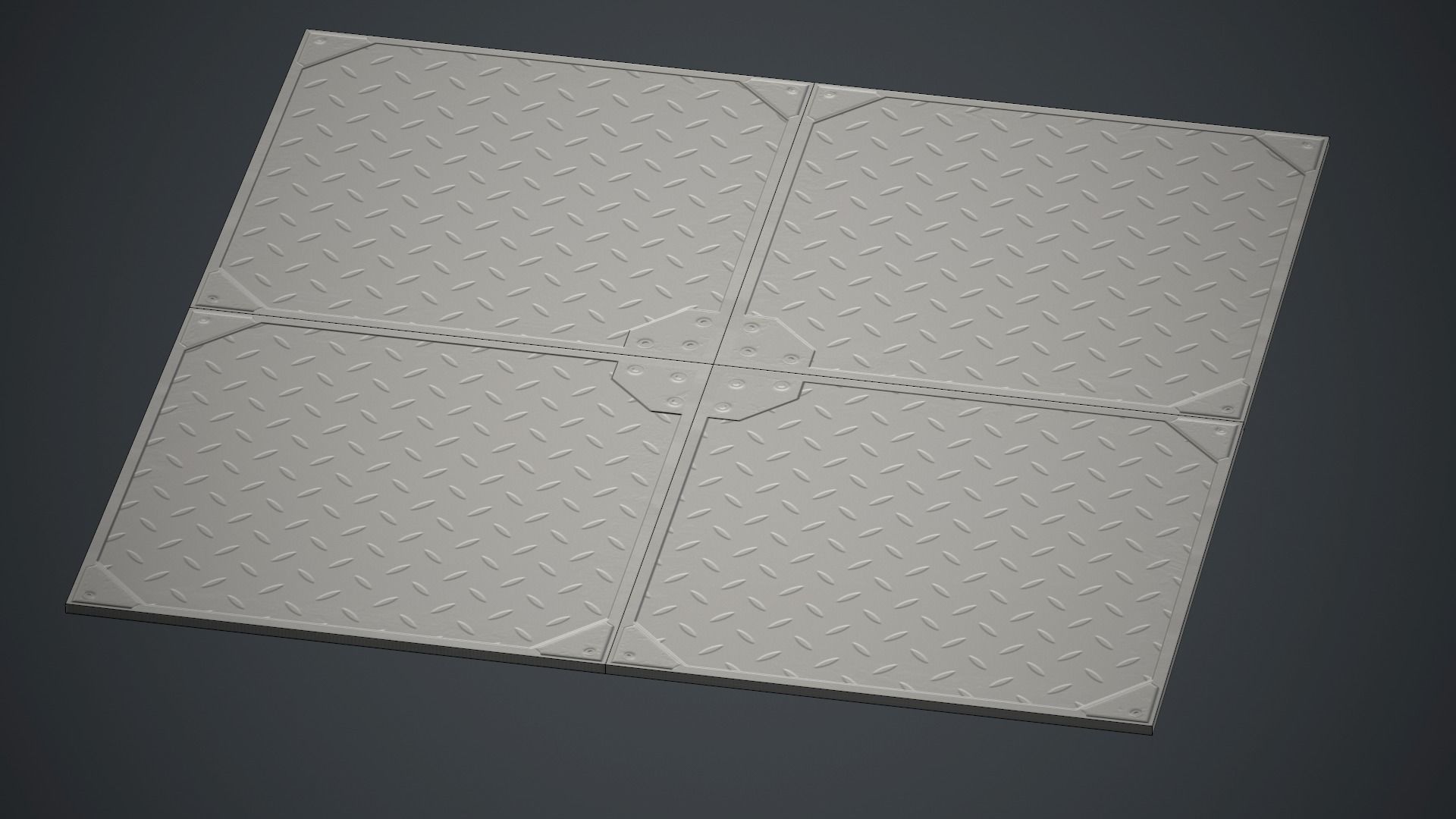 3D model Sci-fi Floor Metal Plates 1 PBR Game Ready VR / AR / low-poly ...