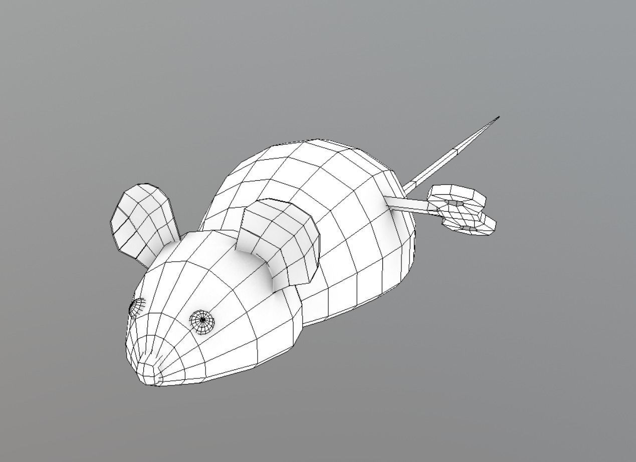 3D model Low Poly Mouse Toy With Winding Animation PBR VR / AR / low ...