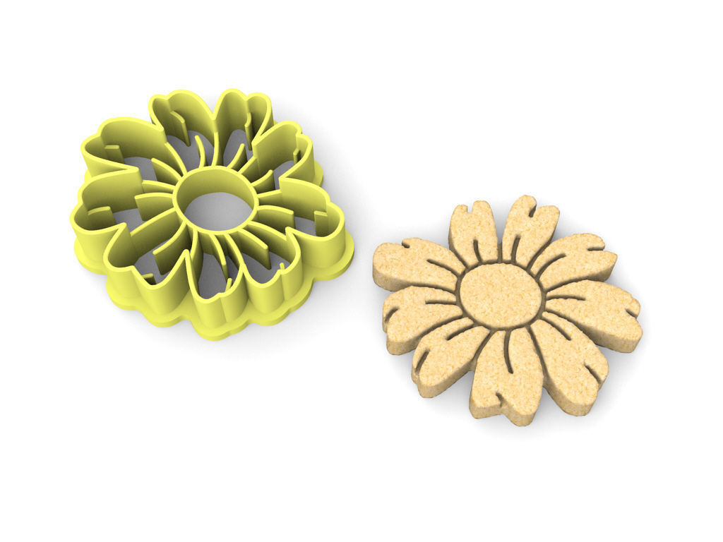 Daisy Flower Cookie Cutter 3D model 3D printable | CGTrader