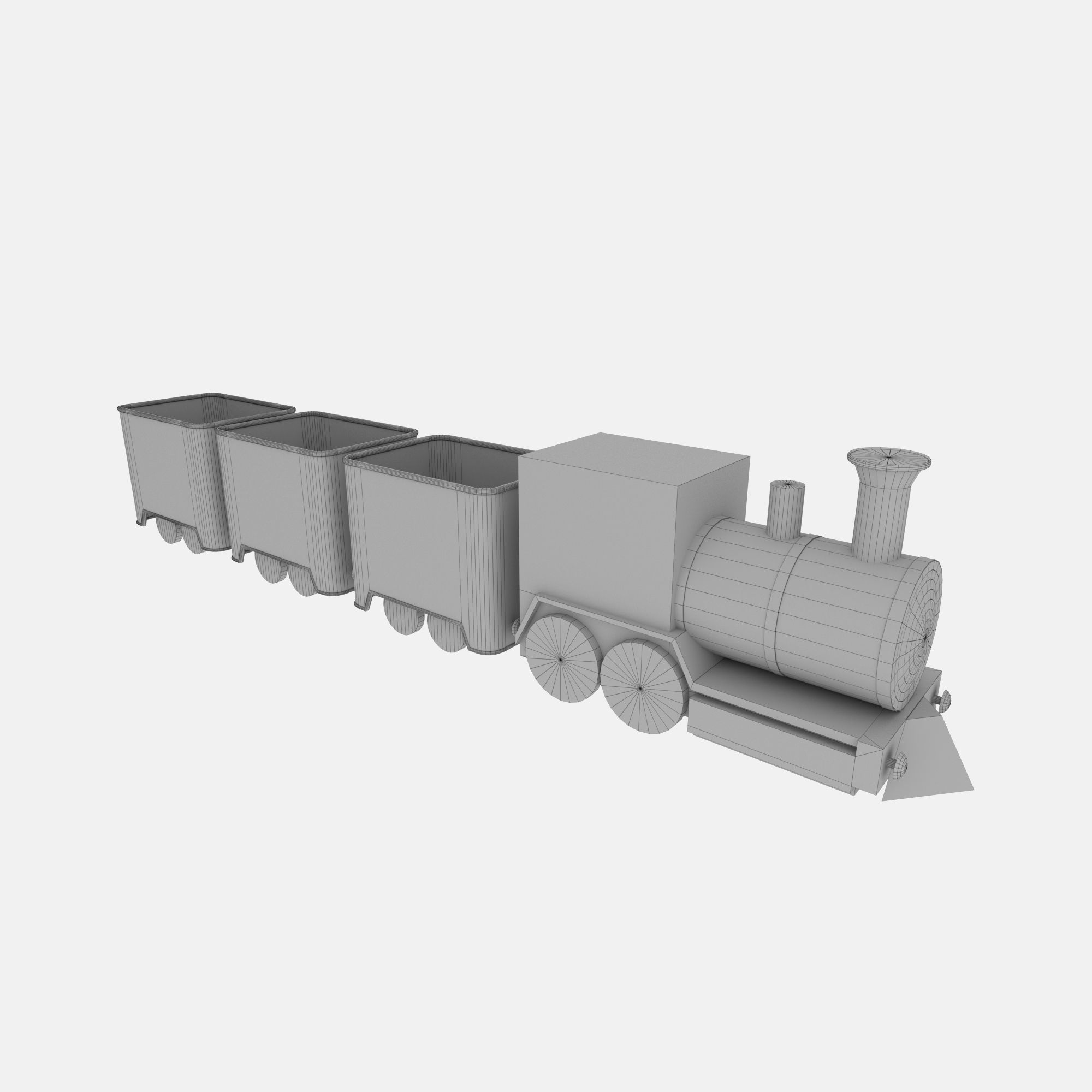 3D model Toy Train and vagon VR / AR / low-poly | CGTrader