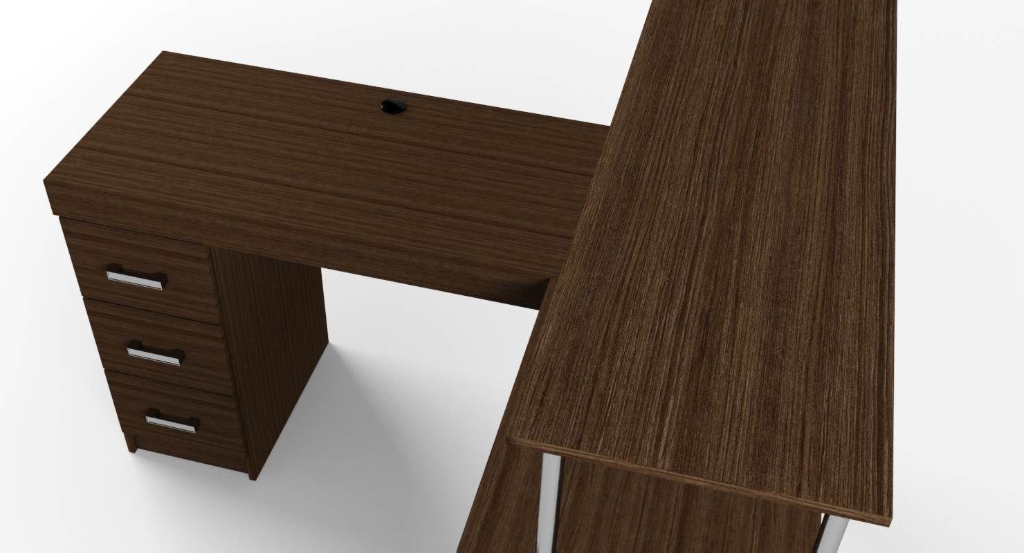 L-Shaped Office Desk 3D model | CGTrader