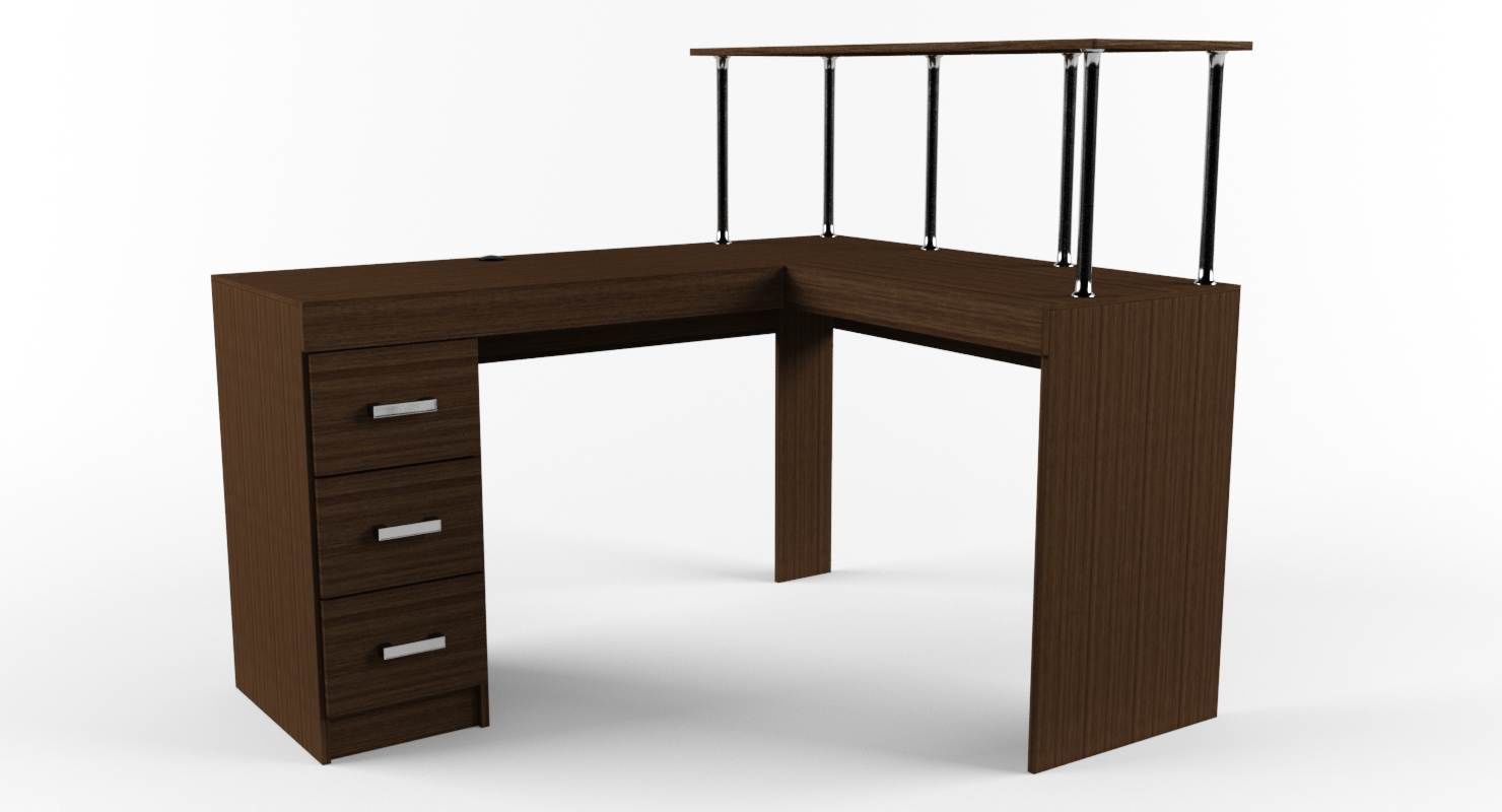 L-Shaped Office Desk 3D model | CGTrader